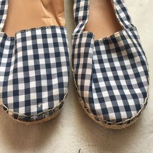Merona | Shoes | Merona Espadrille Blue White Checkered Slip On | Poshmark